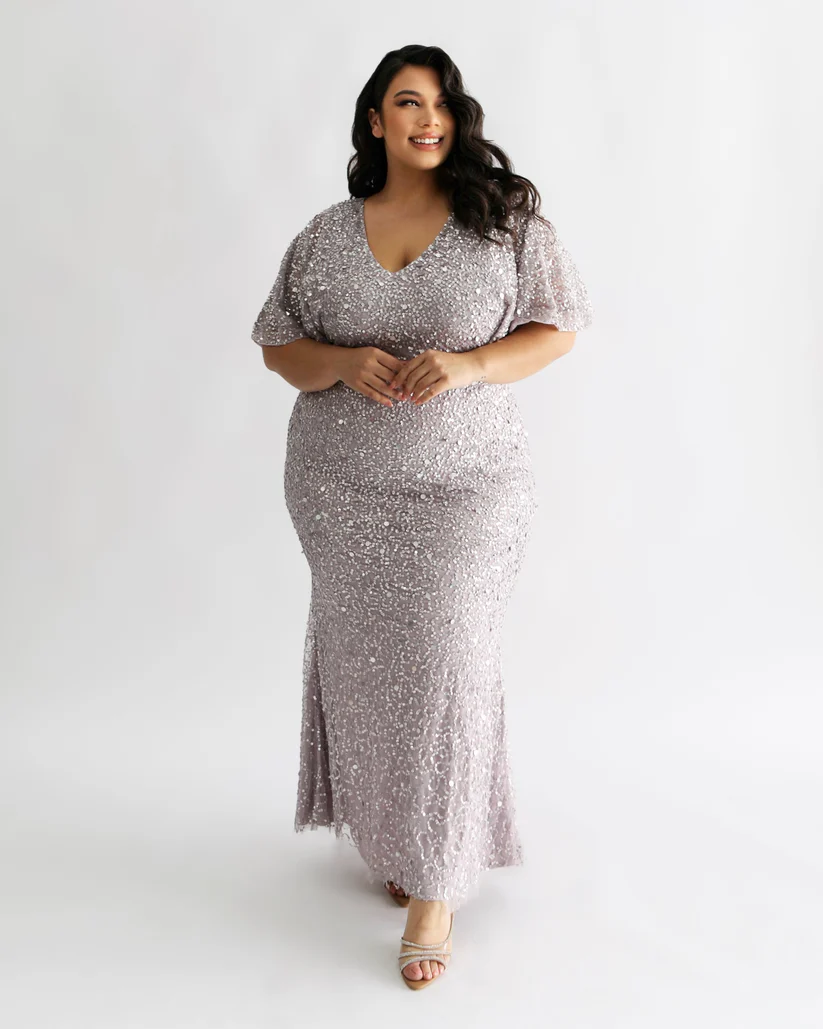 Hire Lilac Purple Embellished Maxi Gown ASOS Curve Couture Dress ...